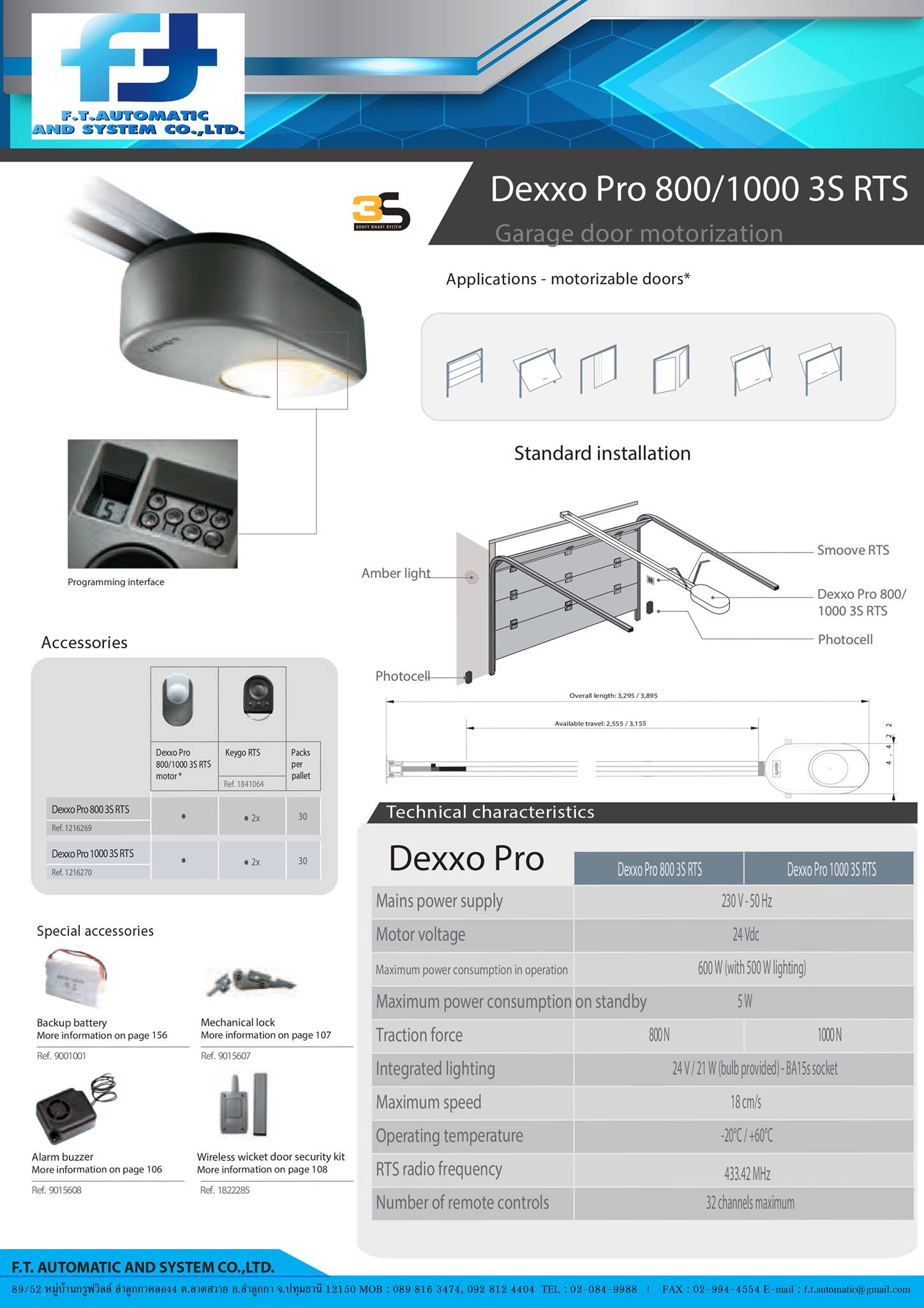 Somfy Dexxo pro 800/1000 - FT AUTOMATIC